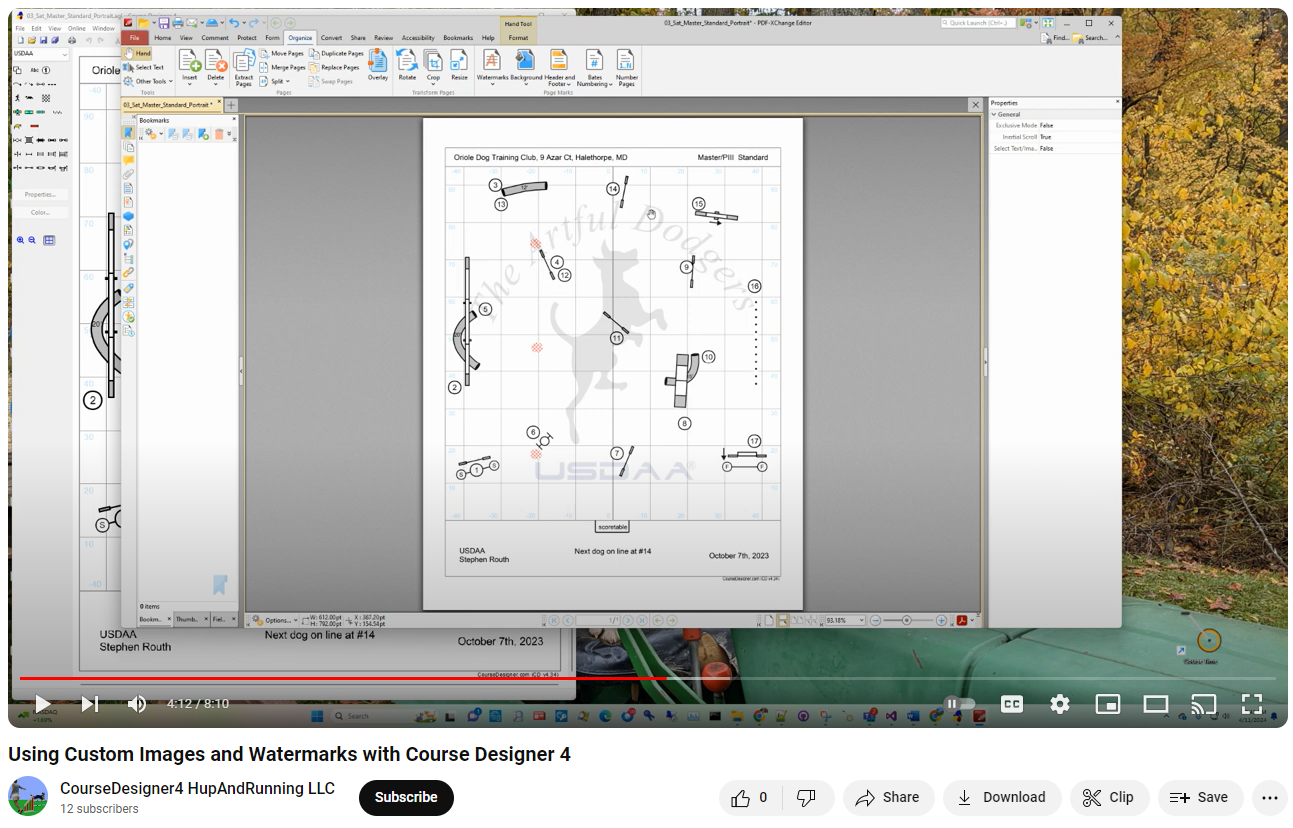Adding Images and Watermarks to a Course Diagram – Course Designer 4